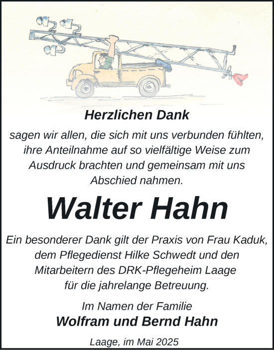 Traueranzeigen von Walter Hahn | Trauer Nordkurier
